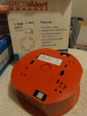 System Sensor SBBCR Ceiling / Surface Mount Back Box RED Spectr Alert ...