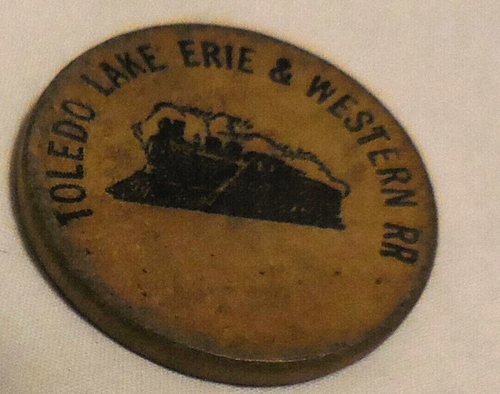 1 ad Lake Erie Insurance Toledo OH Wood Token Erie Western Railroad ...
