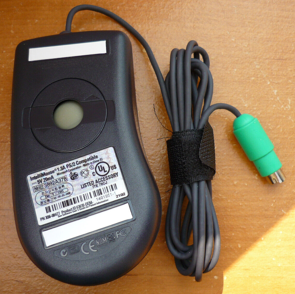 Vintage Dell Microsoft IntelliMouse 1.3A Mechanical Ball Mouse ...