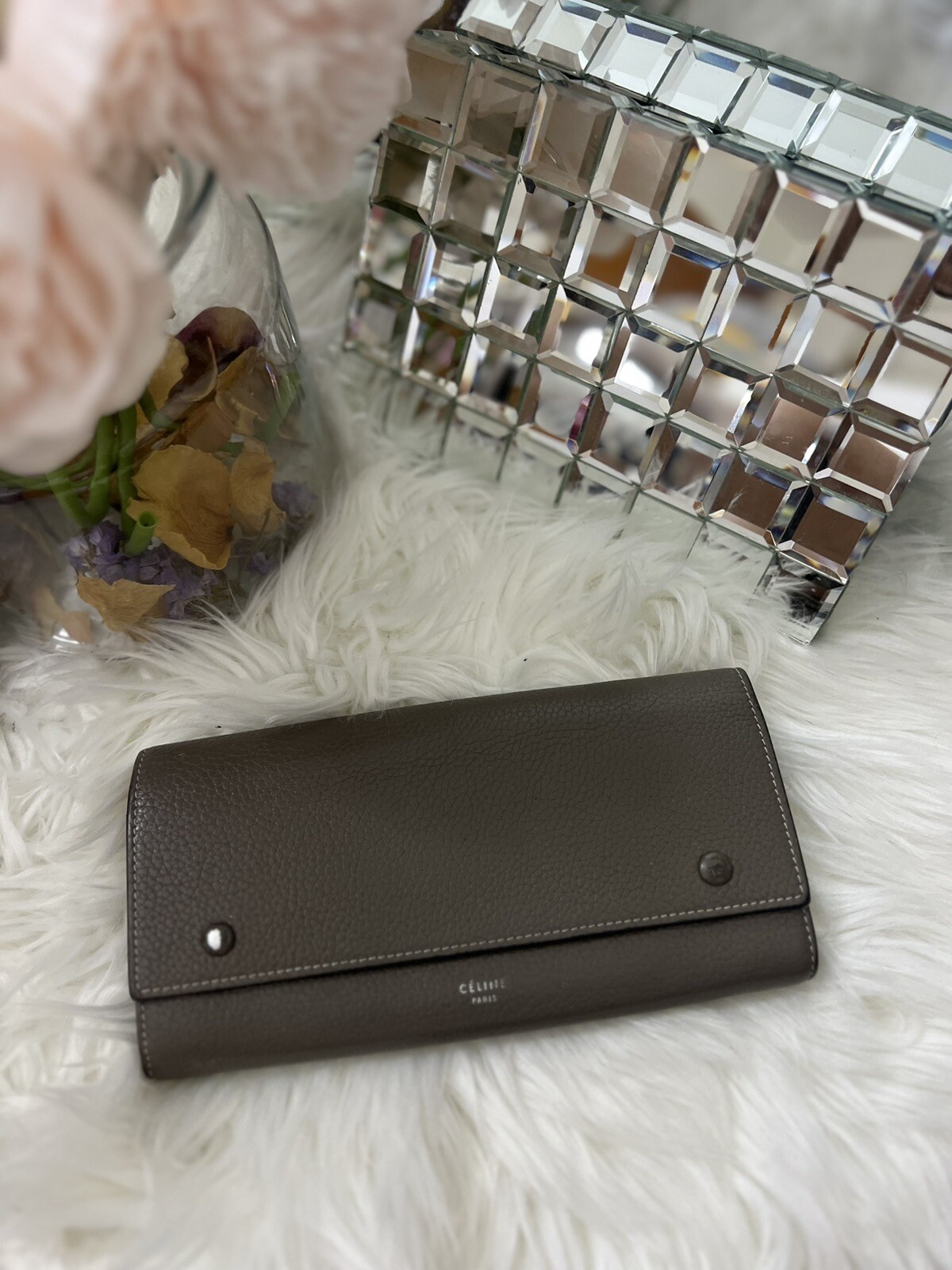 Celine Long Wallet - Gray And Yellow Interior. Retail… - Gem