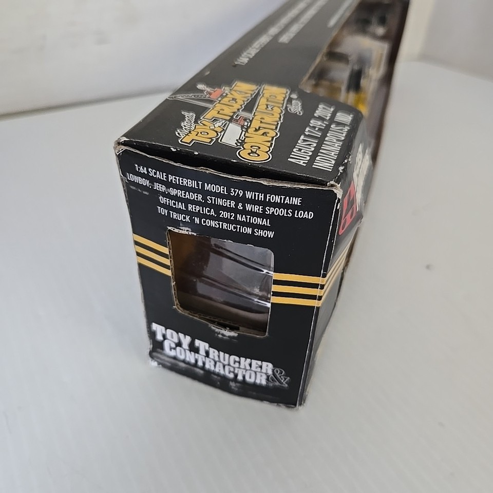 1/64 HWC Peterbilt Model 379 w/ Fontaine Lowboy & Wire Spools Load By ...