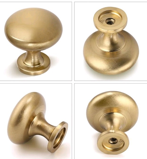 Aged Brass Knobs 10 Pack, Solid Warm Gold Cabinet Knobs, Antique Brass ...