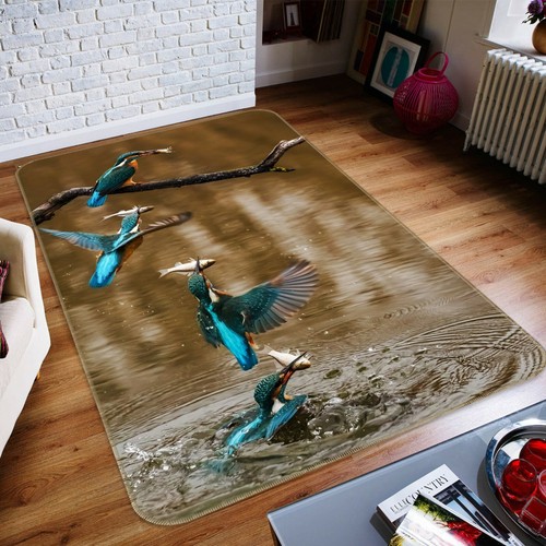 3D Kingfisher Fishing O880 Animal Non Slip Rug Mat Elegant Photo Carpet ...