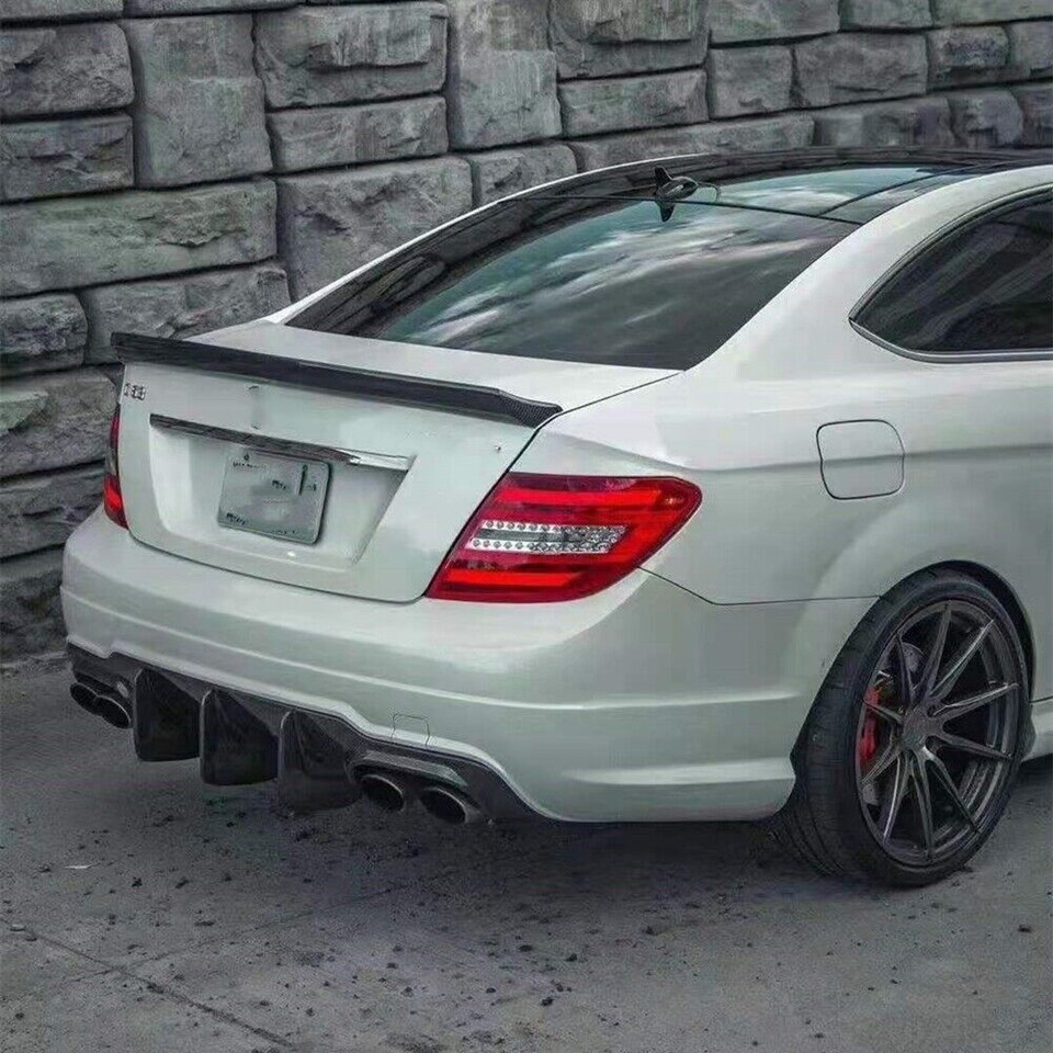 Carbon Fiber Rear Bumper Diffuser Lip For Mercedes Benz W204 C63 AMG 08 ...