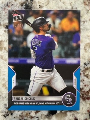 2022 TOPPS NOW BLUE PARALLEL CARD 23/49 COLORADO ROCKIES RANDAL GRICHUK ...