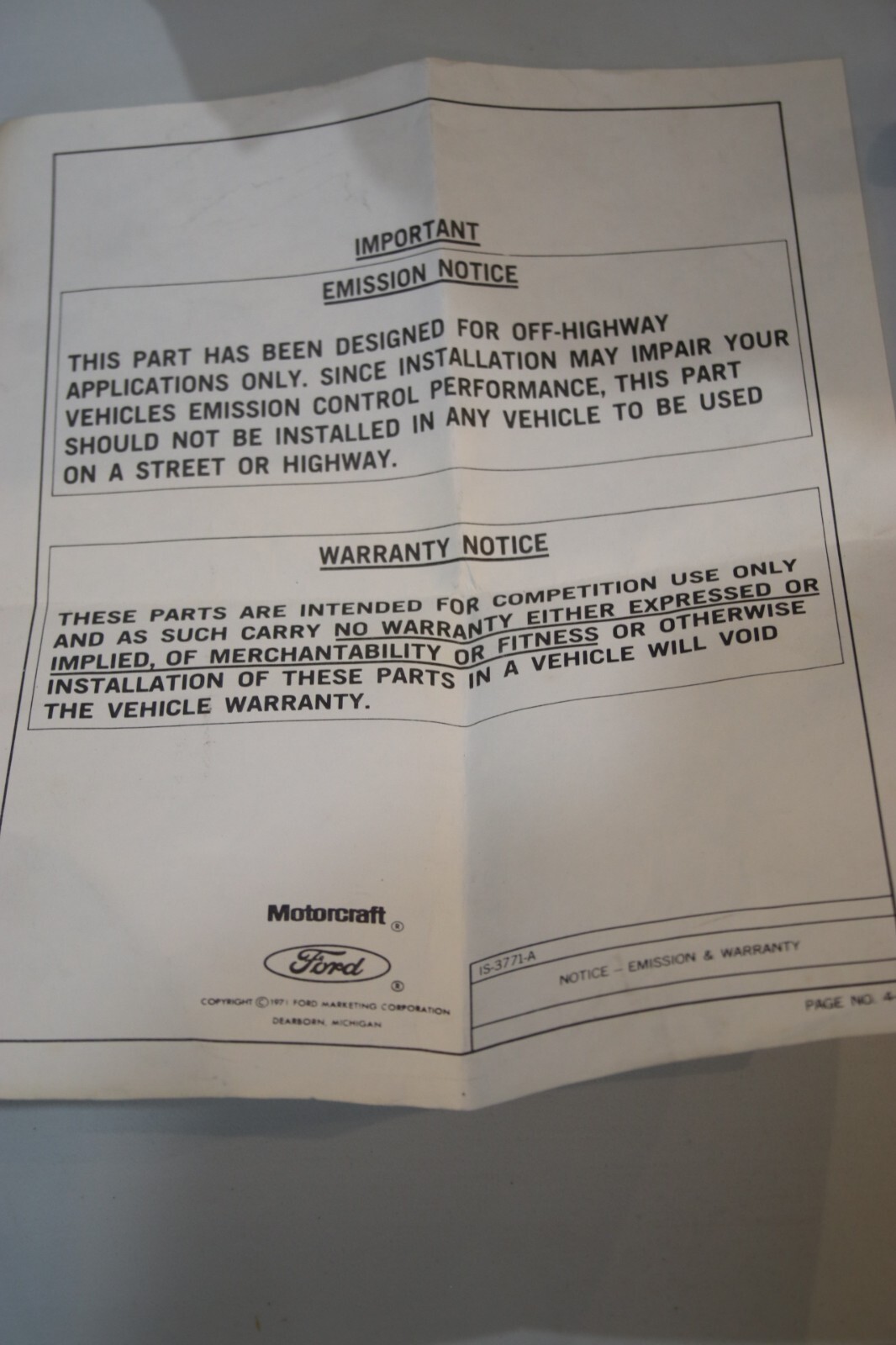 NOS 1970 Boss 302 Cross-Boss 4V inline induction, super rare magnesium ...