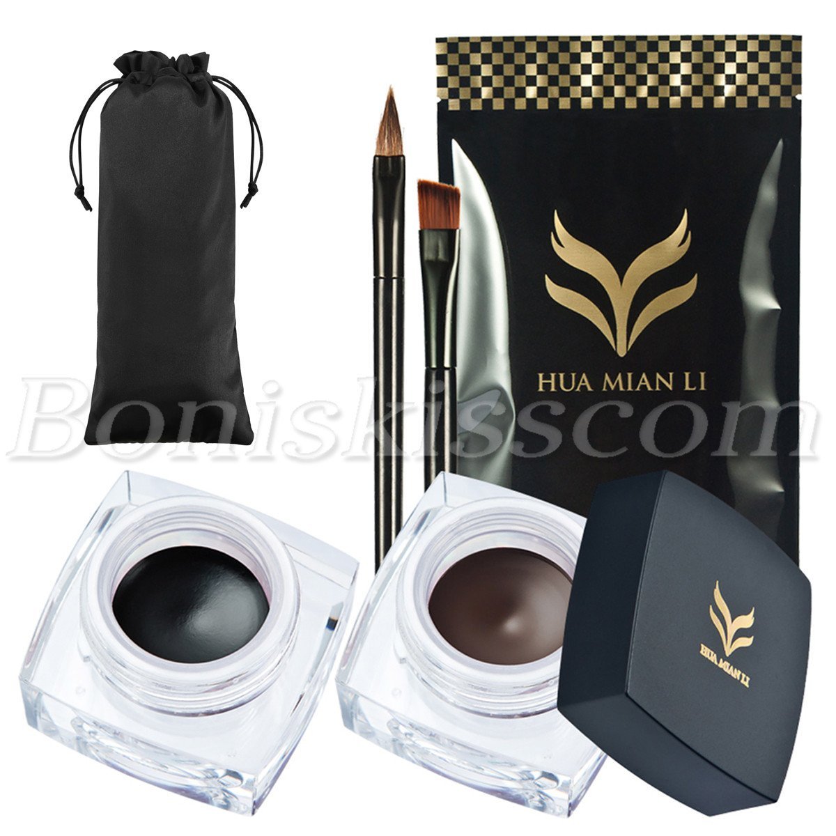 2 Colors Eyeliner Eye Liner Gel Eyeshadow Cream Cosmetic Makeup Set ...