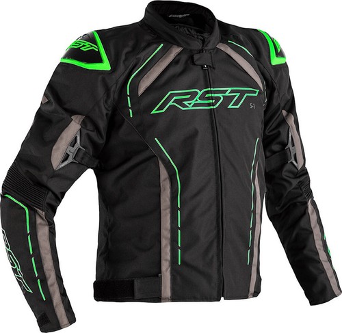 RST S-1 CE Mens Textile Motorcycle Jacket Black/Gray/Neon Green | eBay