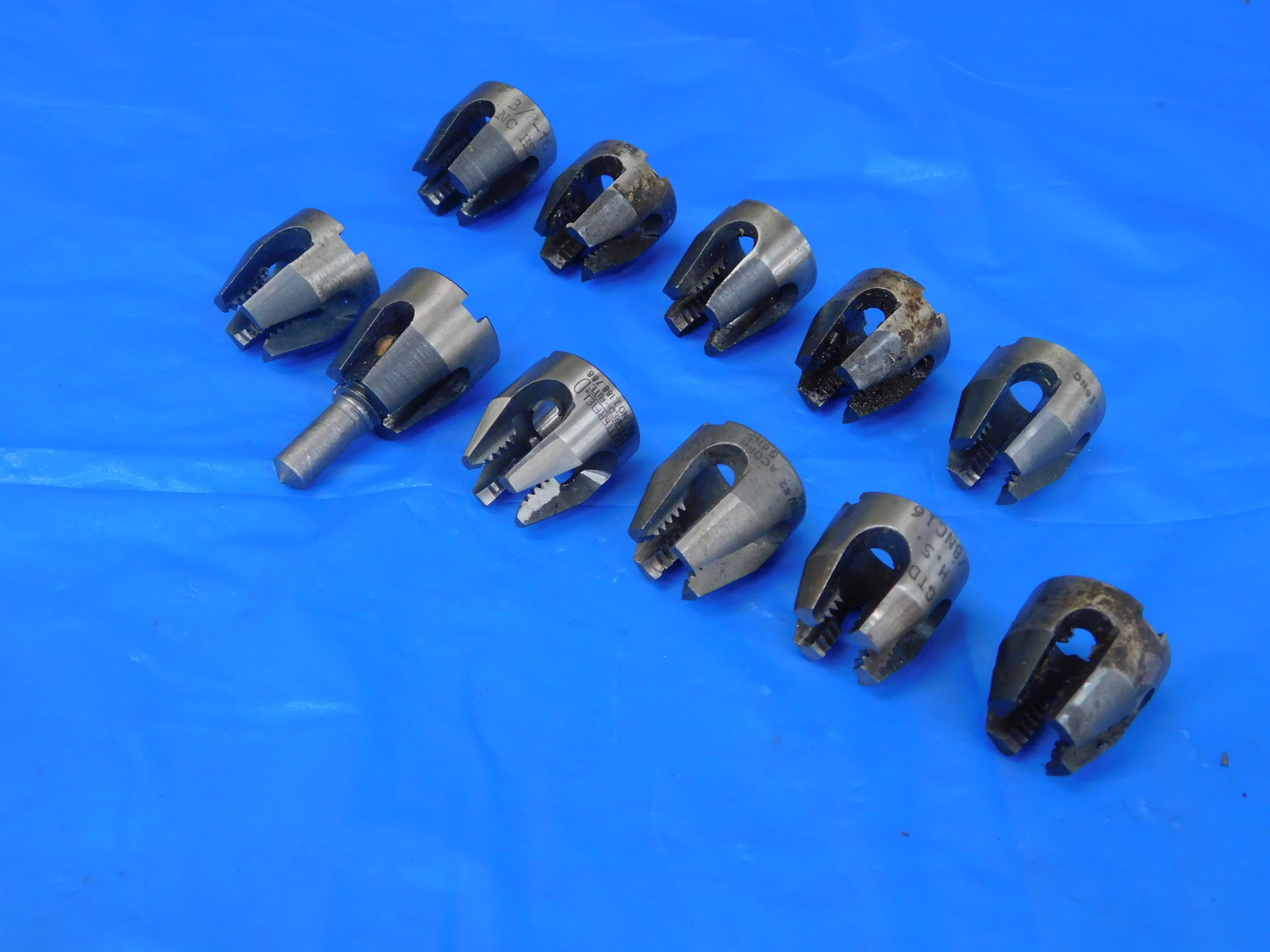 10PC LOT GREEENFIELD #2 HSS ACORN THREAD DIES 3/8 - 16 NC .375" MADE IN ...