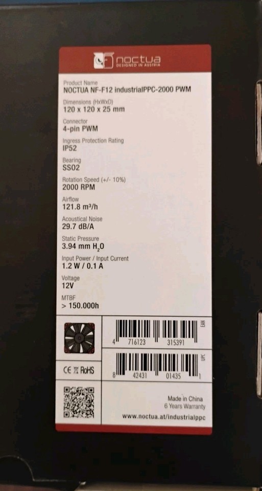 Noctua NF-F12 IPPC 2000 120mm Fibre-glass SSO2 Industrial PPC PWM 4PIN Fan | eBay