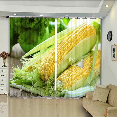 Fragrant waxy corn with full grains Printing 3D Blockout Curtains ...