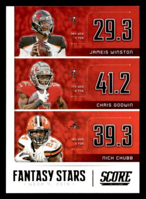 Godwin / Jameis Winston / Chubb 2020 Score Fantasy Stars Card #FS-JCN ...