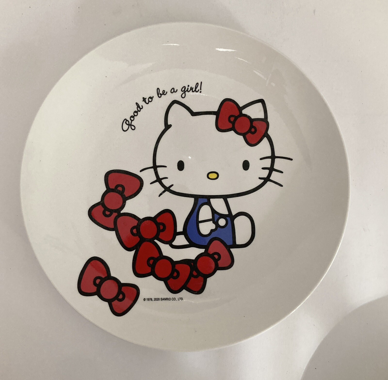 Sanrio Hello Kitty Ceramic Dinner Plate 9 1/2” Good To Be A Girl Rare ...