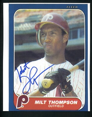 Milt Thompson Signed 8 x 10 Photo 1986 Fleer Philadelphia Phillies FREE ...