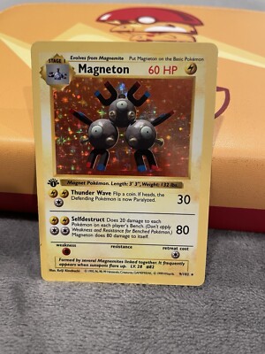 Pokemon 1st Edition Shadowless Magneton Base Set 9/102 | eBay