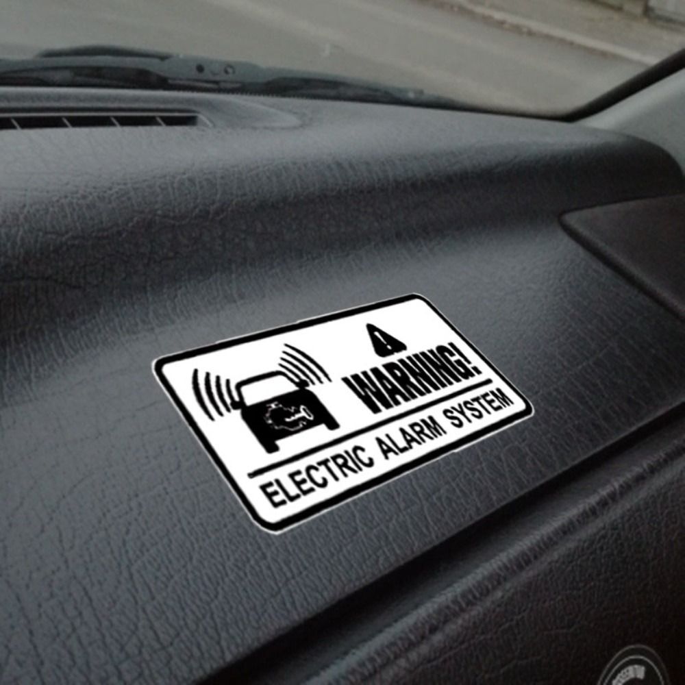 3.6x1.6cm Alarm System Decal White Transparent Car Window Sticker ...
