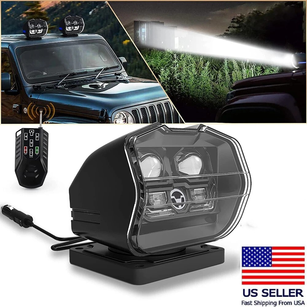 Black LED Remote Control Marine Boat car Truck Searchlight Wireless ...