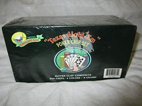 Hummingbird Texas Hold-Em Poker Chip Set 200 Chips 4 Colors with Deck ...