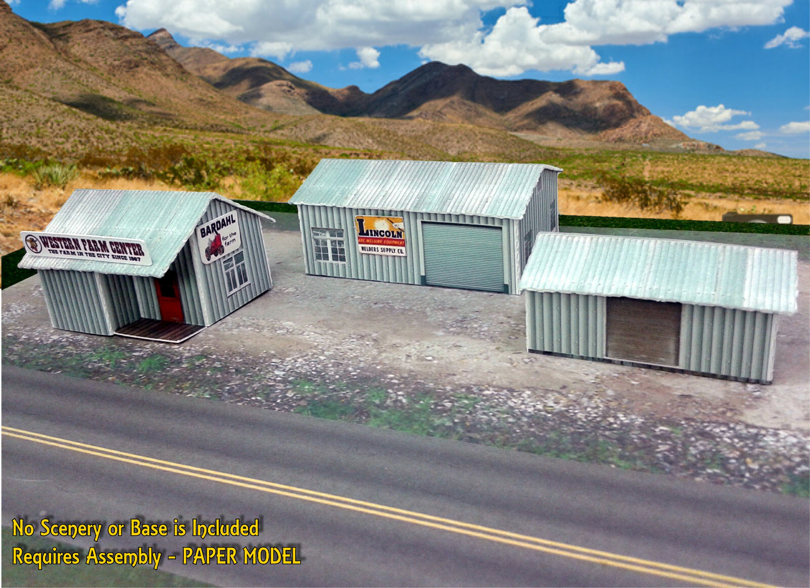 N Scale Buildings Kit - (3) Multi-purpose Sheds - Coverstock Model Kit ...