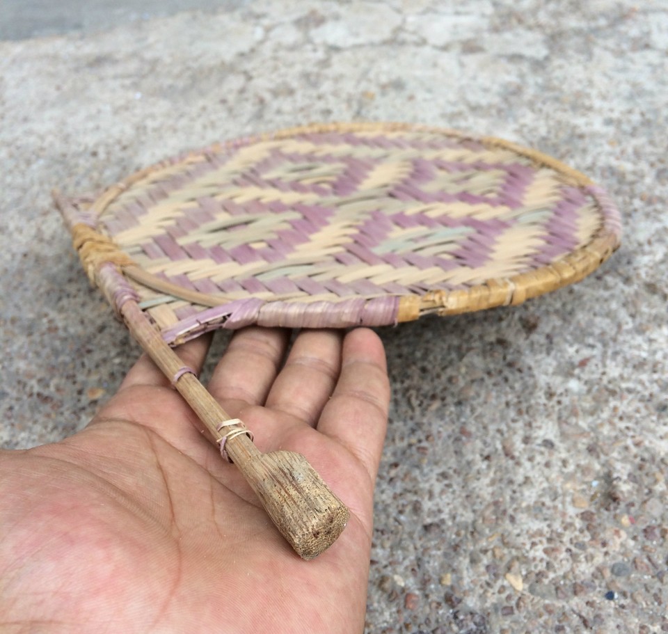 Vintage Straw Woven Tribal Hand Fan W767 | eBay