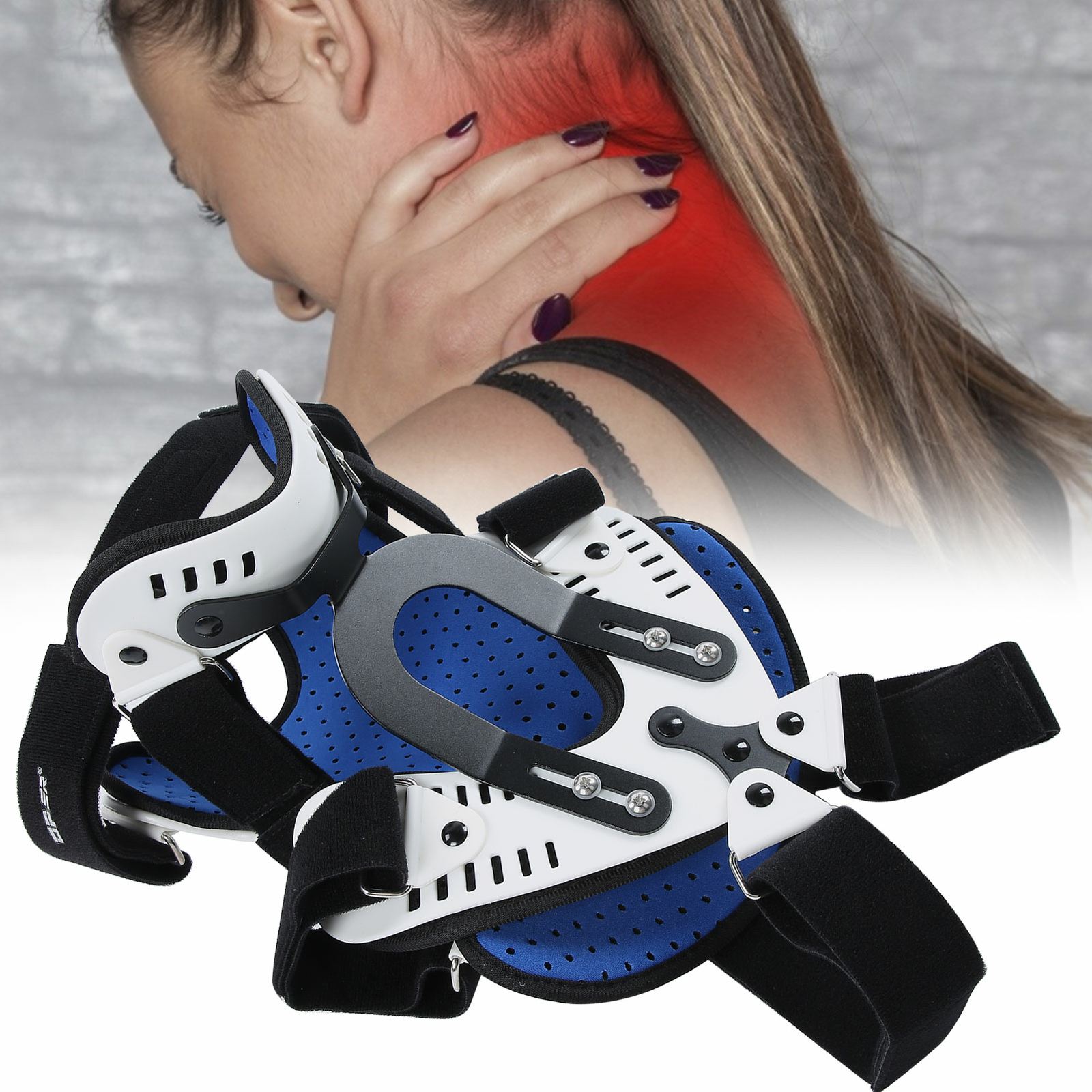 Neck Chest Cervical Thoracic Head Orthosis Support Brace Holder Frame ...