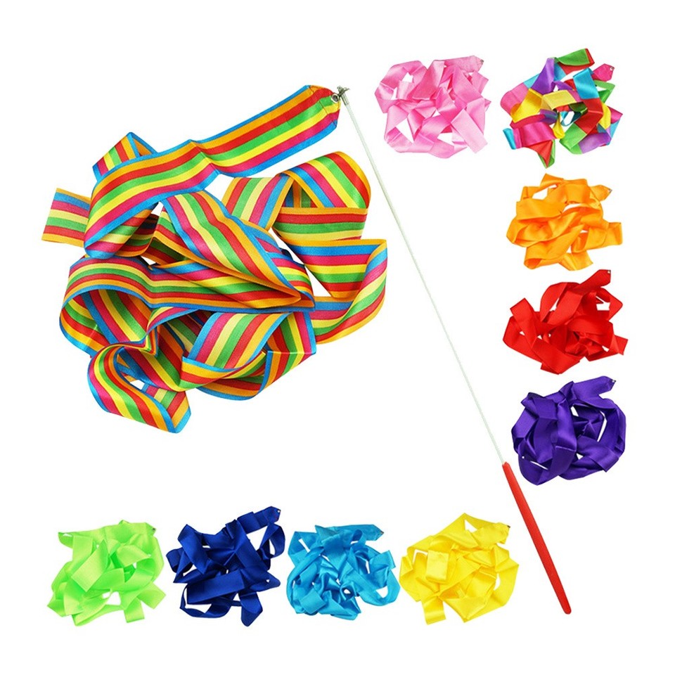 14 Pcs Silk Dance Ribbon Gymnastics Streamer 4 For Ballet Random Color ...