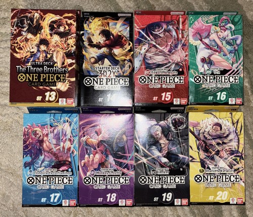 One Piece Starter Deck Lot x8 ST 13 ST14 ST15 ST16 ST17 ST18 ST19 ST20 ...