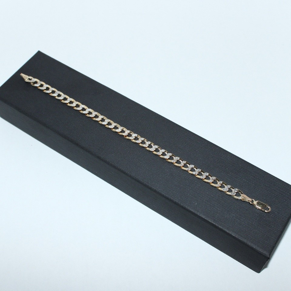10K Yellow Gold 7mm Cuban Curb Link Bracelet | eBay