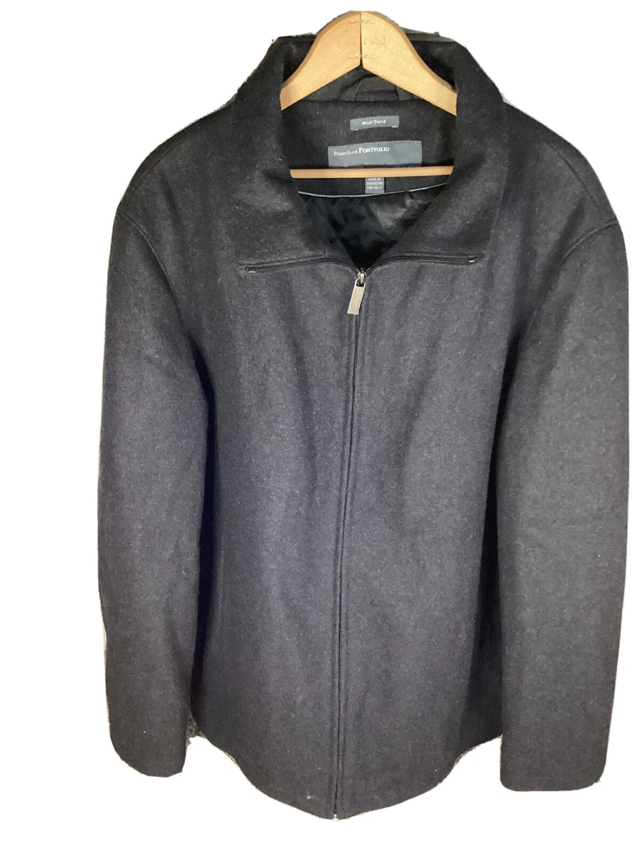 Mens Wool Jacket Size L Perry Ellis Portfolio operone.de