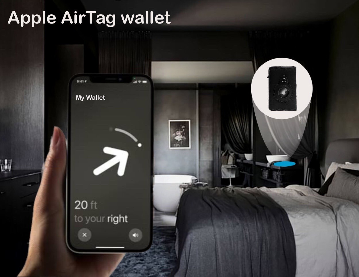 Air Tag wallet| smart leather Wallet with RFID Technology(air tag not ...