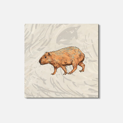 Capybara Animal 4'' X 4'' Square Wooden Coaster | eBay