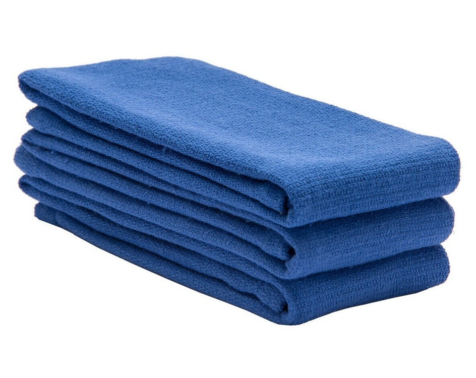 50 Count - NEW BLUE GLASS CLEANING SHOP TOWELS/HUCK/ SURGICAL ...