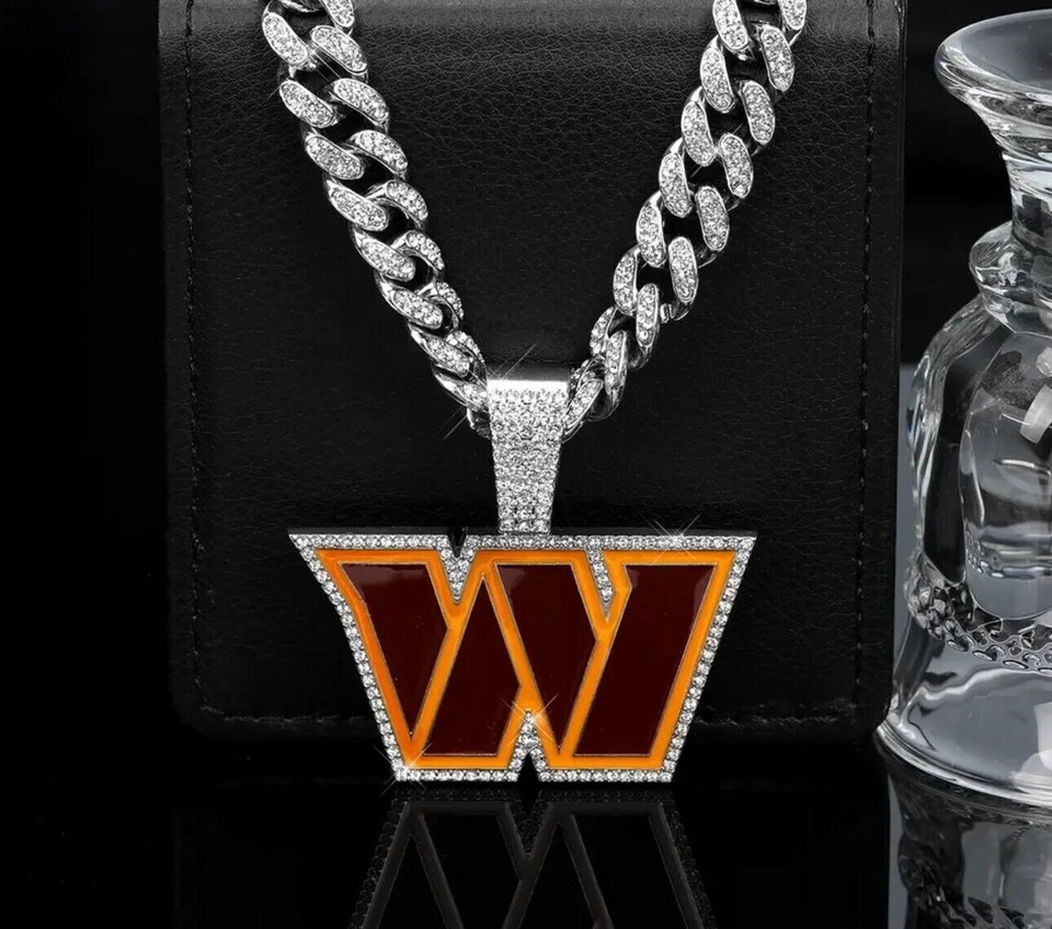 20" Washington Commanders GEM NECKLACE Gold/Silver Bling Hip Hop ...