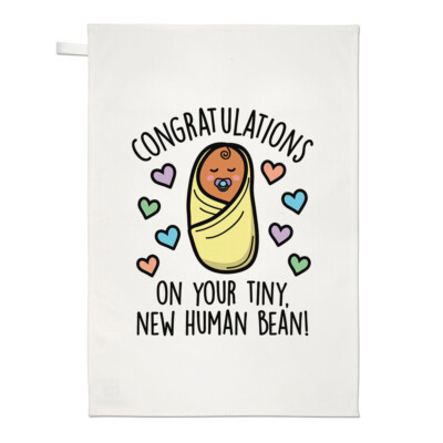 Félicitations Sur Votre Minuscule Neuf Human Grain Bébé Torchon Garçon ...