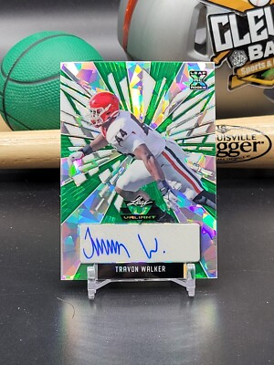 TRAVON WALKER Georgia 2022 Leaf Valiant Football Green Ice #BA-TW1 /30 ...