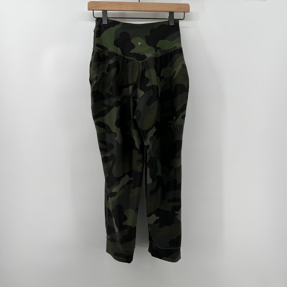 Old Navy Active Women S High Waisted PowerSoft Pocket Joggers Green Camo Stretch | eBay