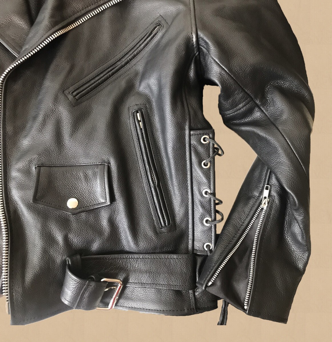 Men's Classic Police Style Motorcycle Jacket For Sale Men's Classic ...