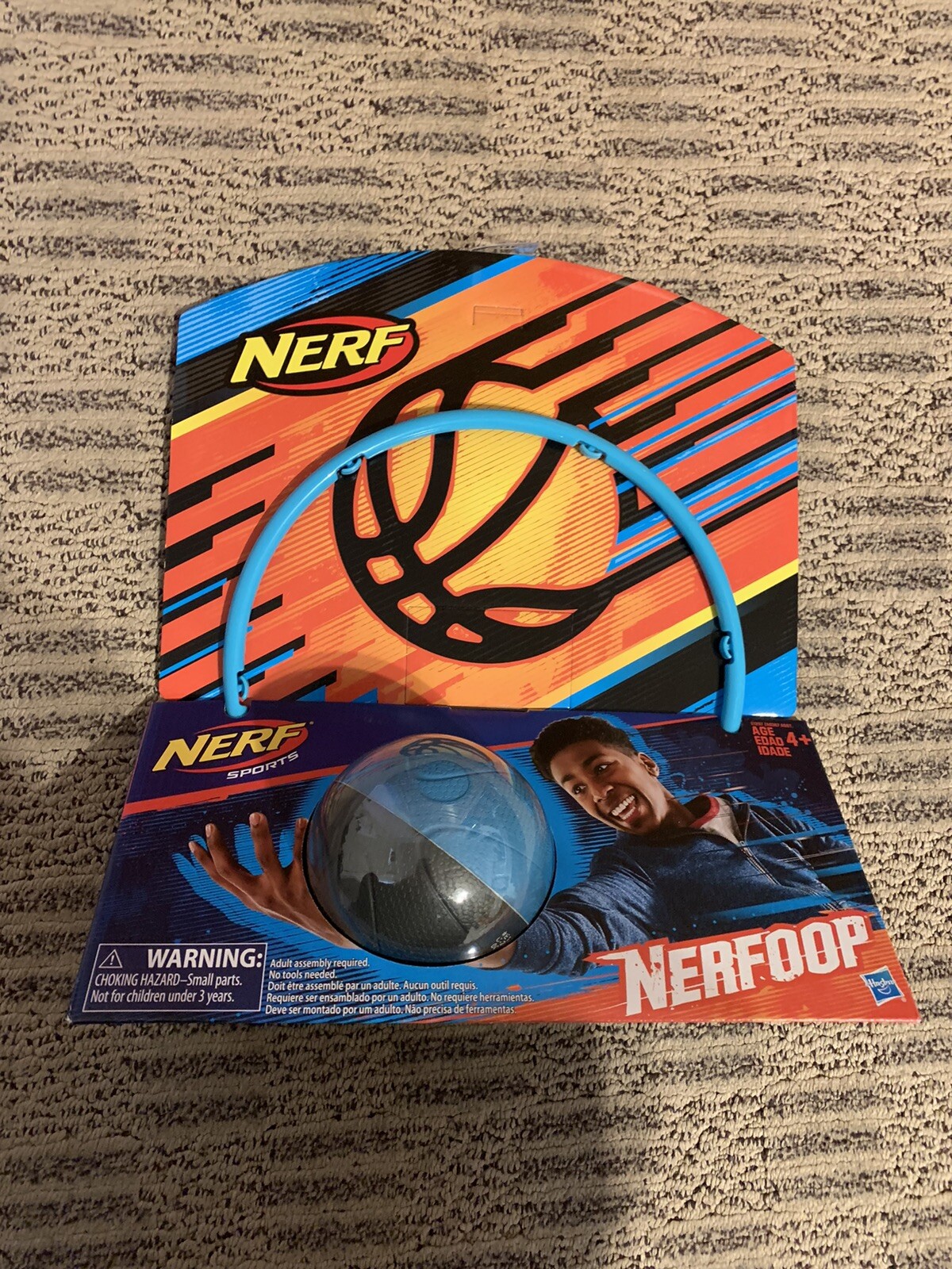 Nerf Sport Nerfoop Classic Black/Blue Indoor Basketball Hoop New In Package | eBay