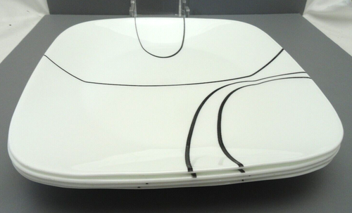 Set of 4 Corelle Corning Simple Lines 10 1/2" Square Dinner Plates | eBay
