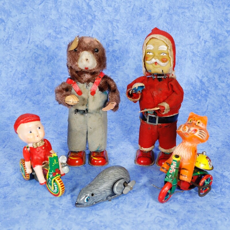 Vintage Wind-Up Toy PARTS LOT Marx Tiger, Santa, Bear, etc. | eBay