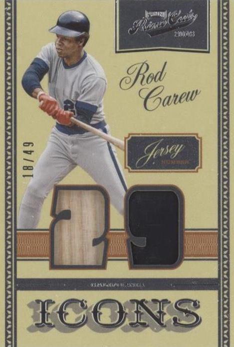 2016 Panini Prime Cuts - Icons Numbers Combos Rod Carew #INC-RC /49 ...