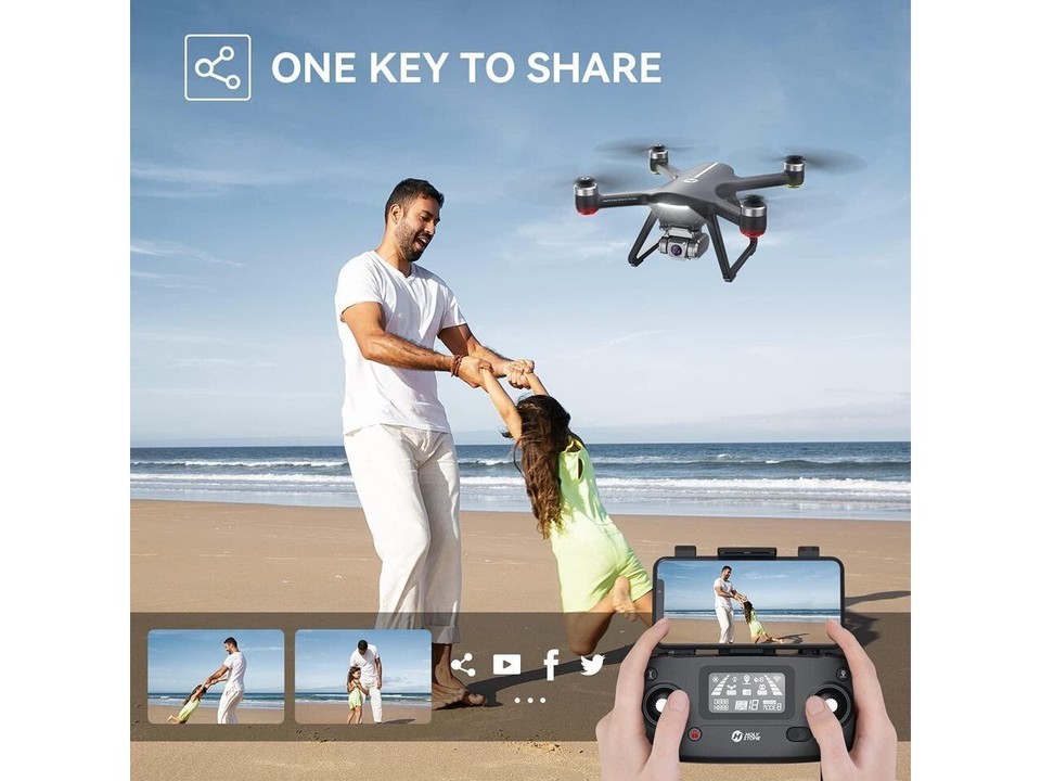 Holy Stone HS700E GPS Drone with RID Module 4K UHD EIS Camera Carry Bag ...