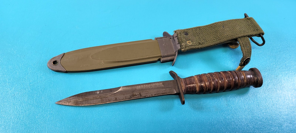 WWII US Military M3 UTICA Fighting Dagger Knife + USM8A1 Scabbard C12 ...