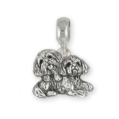Shih Tzu Jewelry Sterling Silver Handmade Double Shih Tzu Charm Slide ...