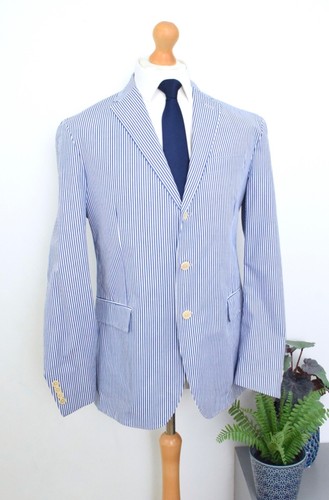 POLO RALPH LAUREN Italian Poplin Boating Jacket Size 40R/50R Large Blue ...