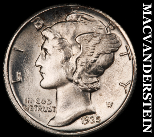 1935-D Mercury Dime - FSB - Super Choice Gem Brilliant Unc++++ Lustrous ...
