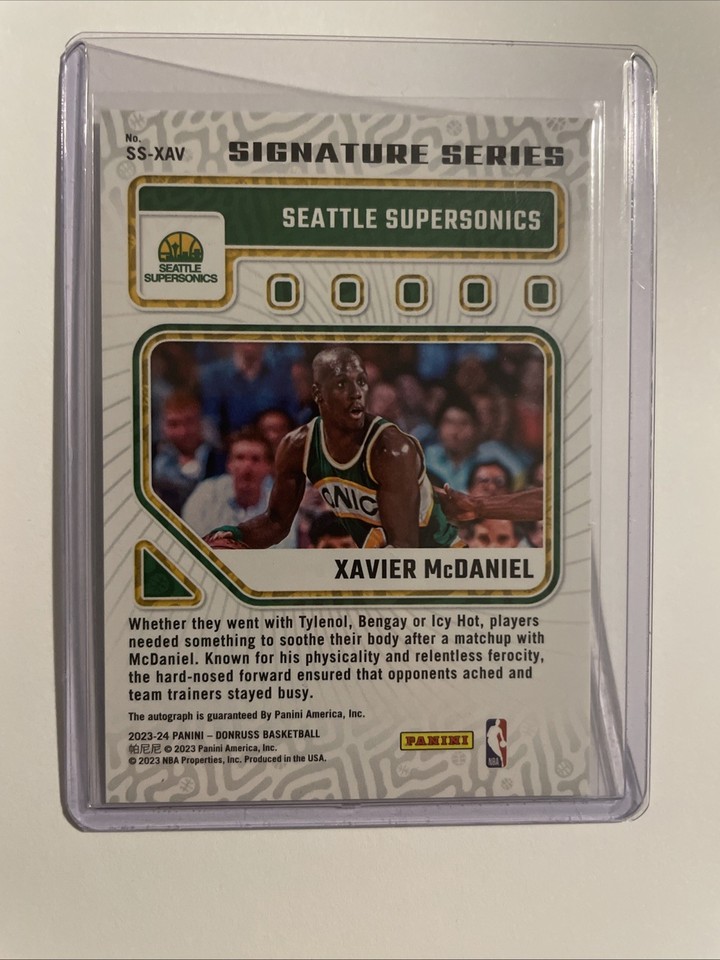 Xavier McDaniel Autograph 2021-22 Signature Series #SS-XAV Seattle ...