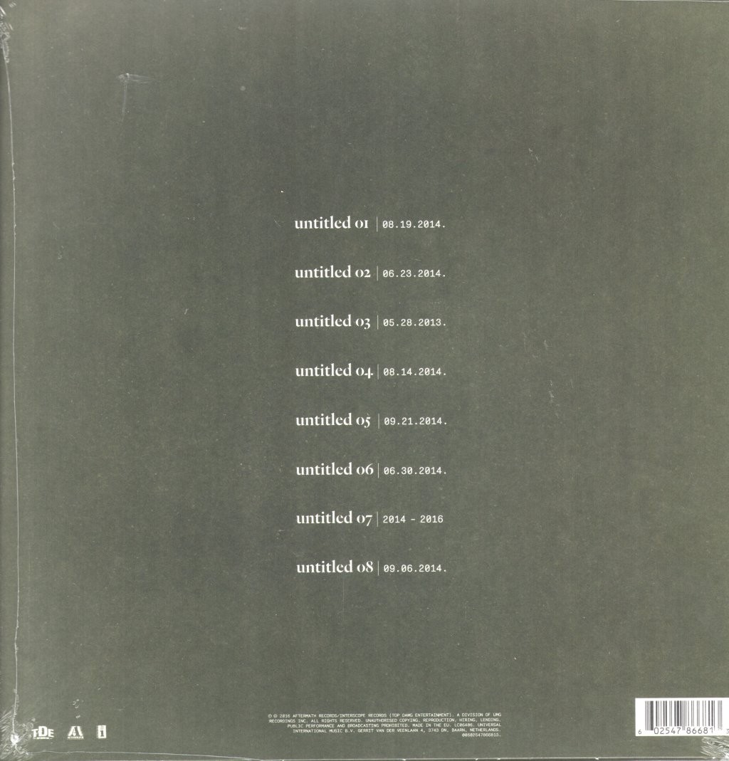 Kendrick Lamar Untitled Unmastered LP vinyl Europe Aftermath 2016 ...