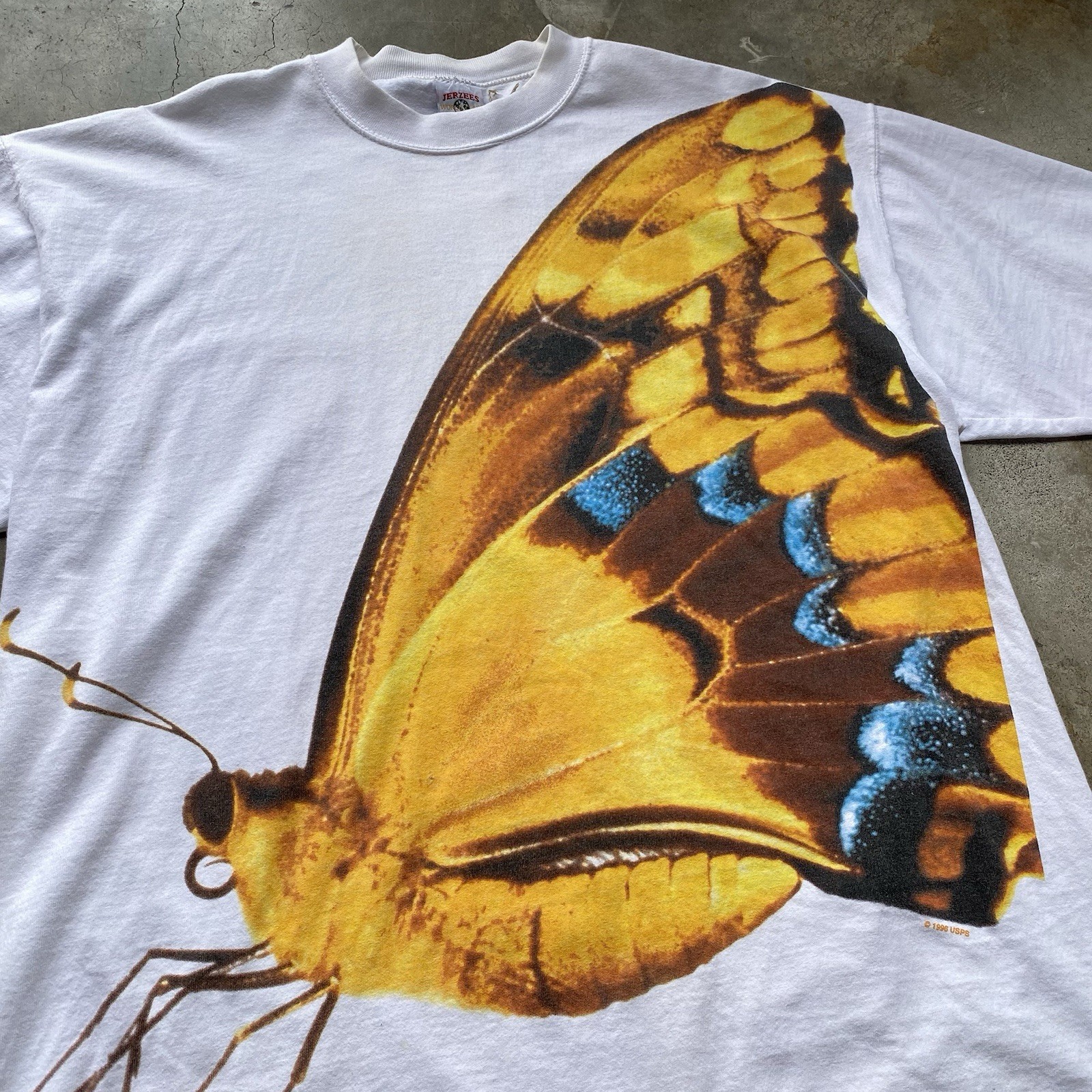 Vintage USPS 1996 Butterfly Stamps T Shirt Rare White XL Schaus ...