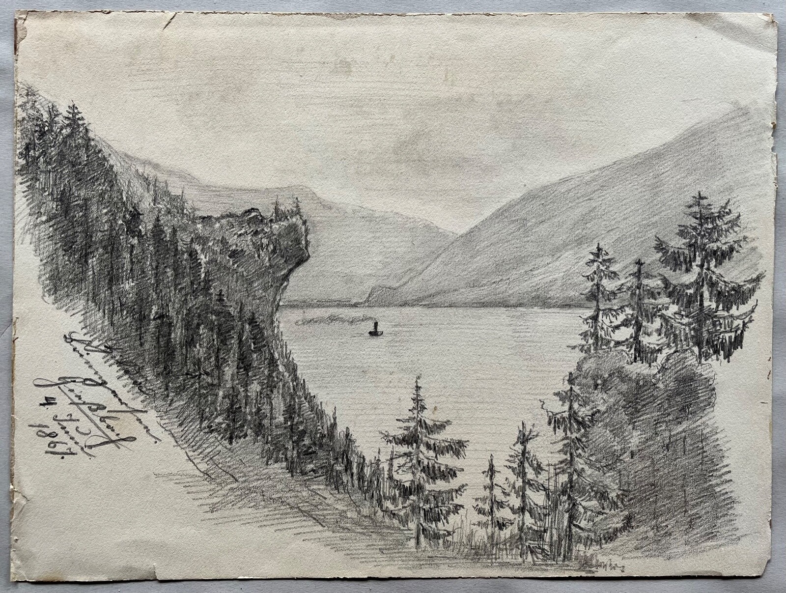 Lake Pencil Drawing